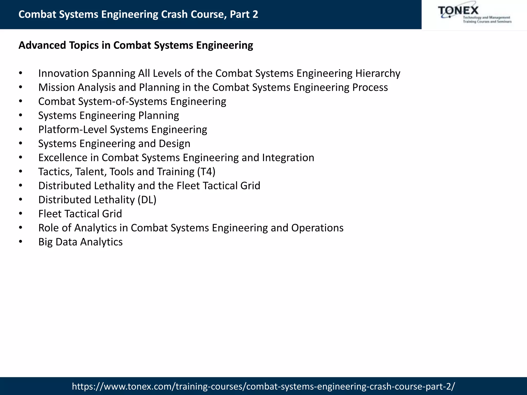 Combat Systems Engineering Crash Course : Part 2 | PPTX
