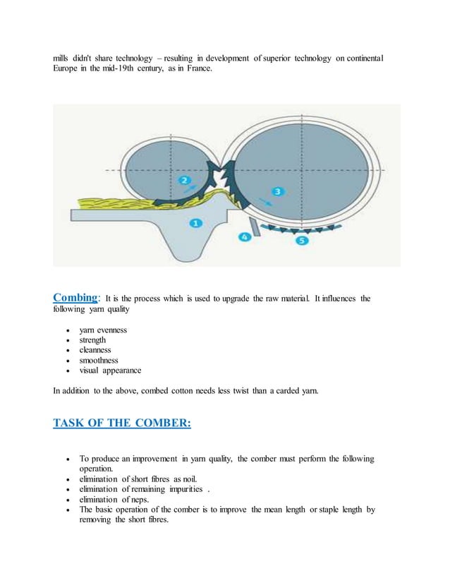 Comber and combing action | DOCX | Needlework | Arts and Crafts