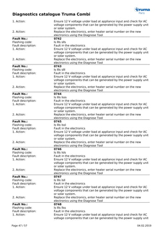Truma Combi Fault Codes 2018 | TMC Leisure | PDF