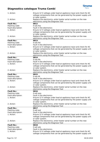 Truma Combi Fault Codes 2018 | TMC Leisure | PDF
