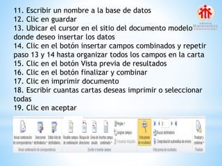 Combinar correspondencia y tabla de contenido | PPTX