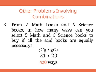 combinations math 10 pptx for quarter 3. | PPTX