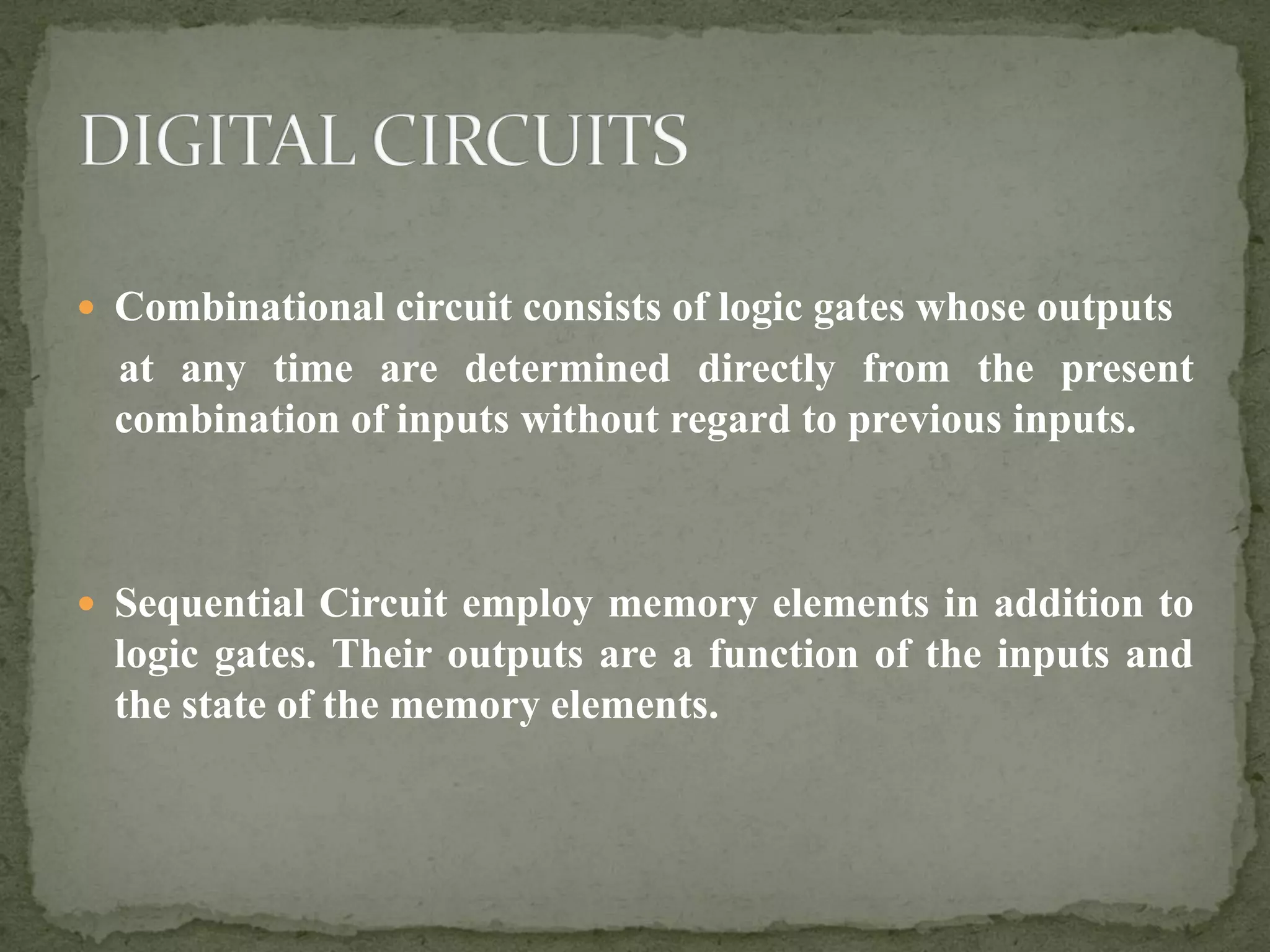 Combinational circuits | PPT