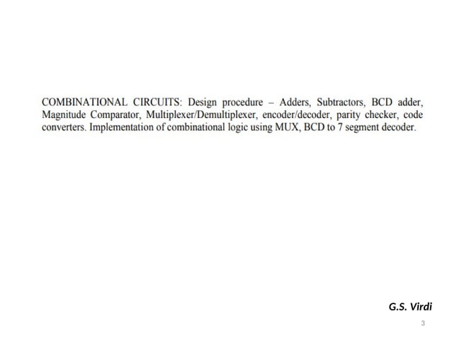 Digital Electronics: Fundamentals of Combinational Circuits | PPTX