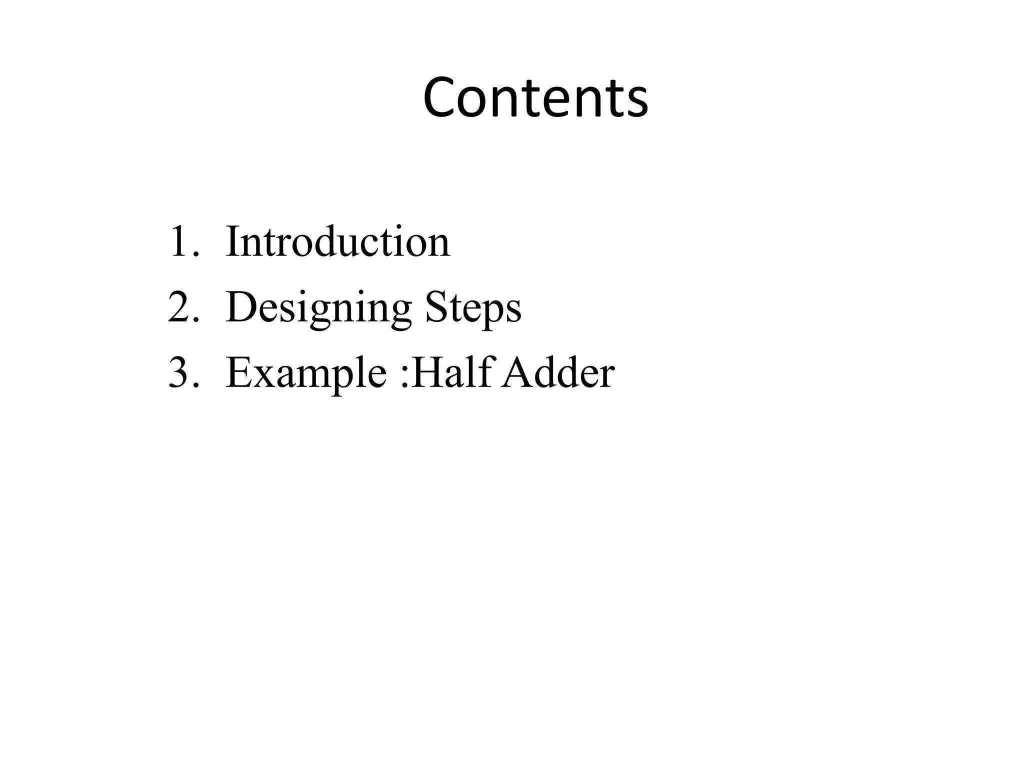 Introduction Of Combinational Logic Circuits And Half Adder Ppt