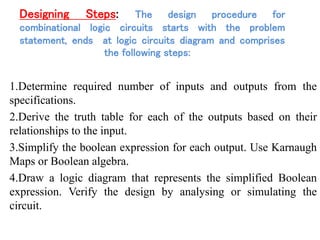 Introduction of Combinational logic circuits & half adder | PPTX