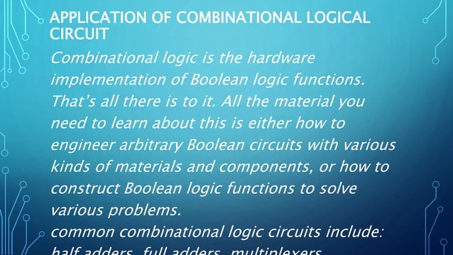 Combinational logic circuits by Tahir Yasin | PPT
