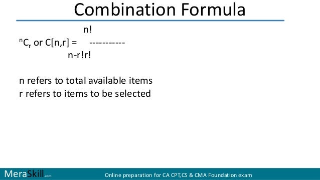 Combination formula