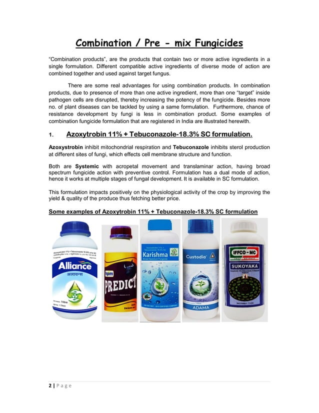Combination Fungicides In India And Their Uses Pdf