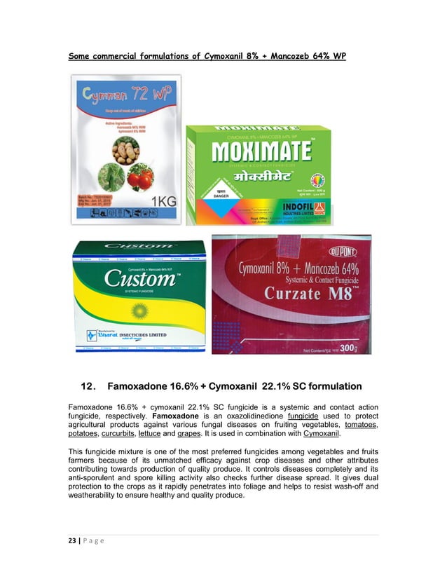 Combination fungicides in india and their uses | PDF