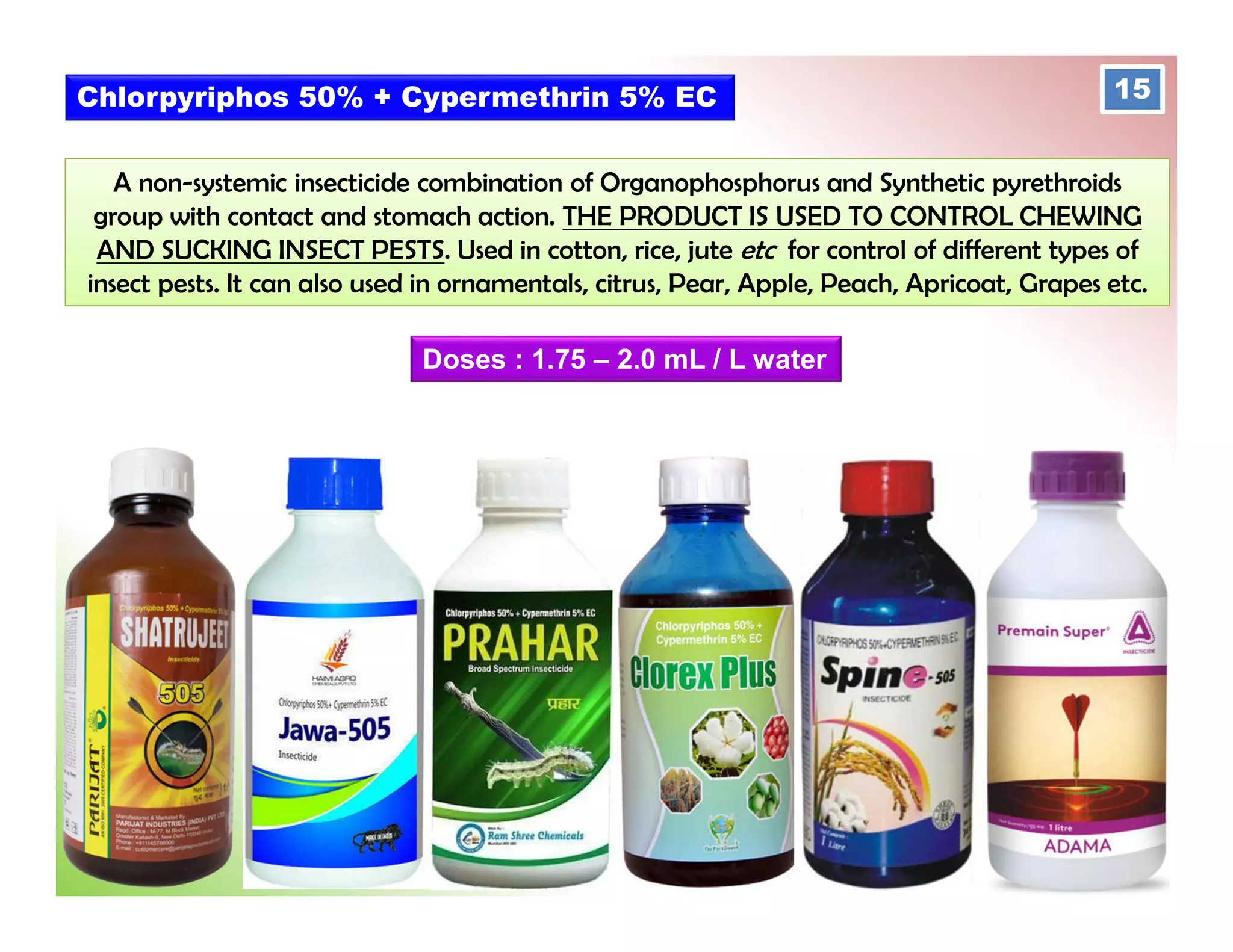 Combination insecticides in india and their uses | PDF