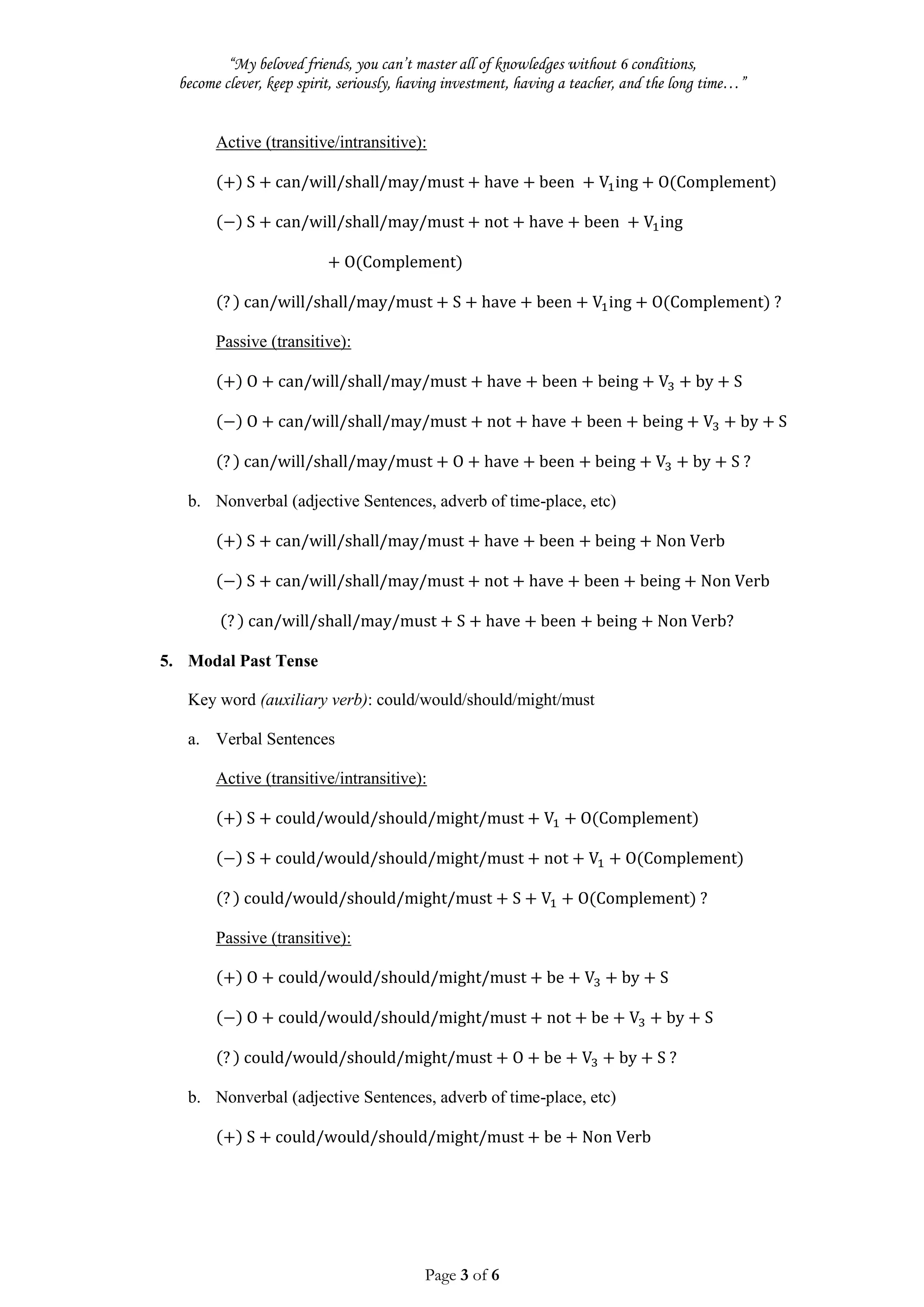 Combination modal and tenses | PDF