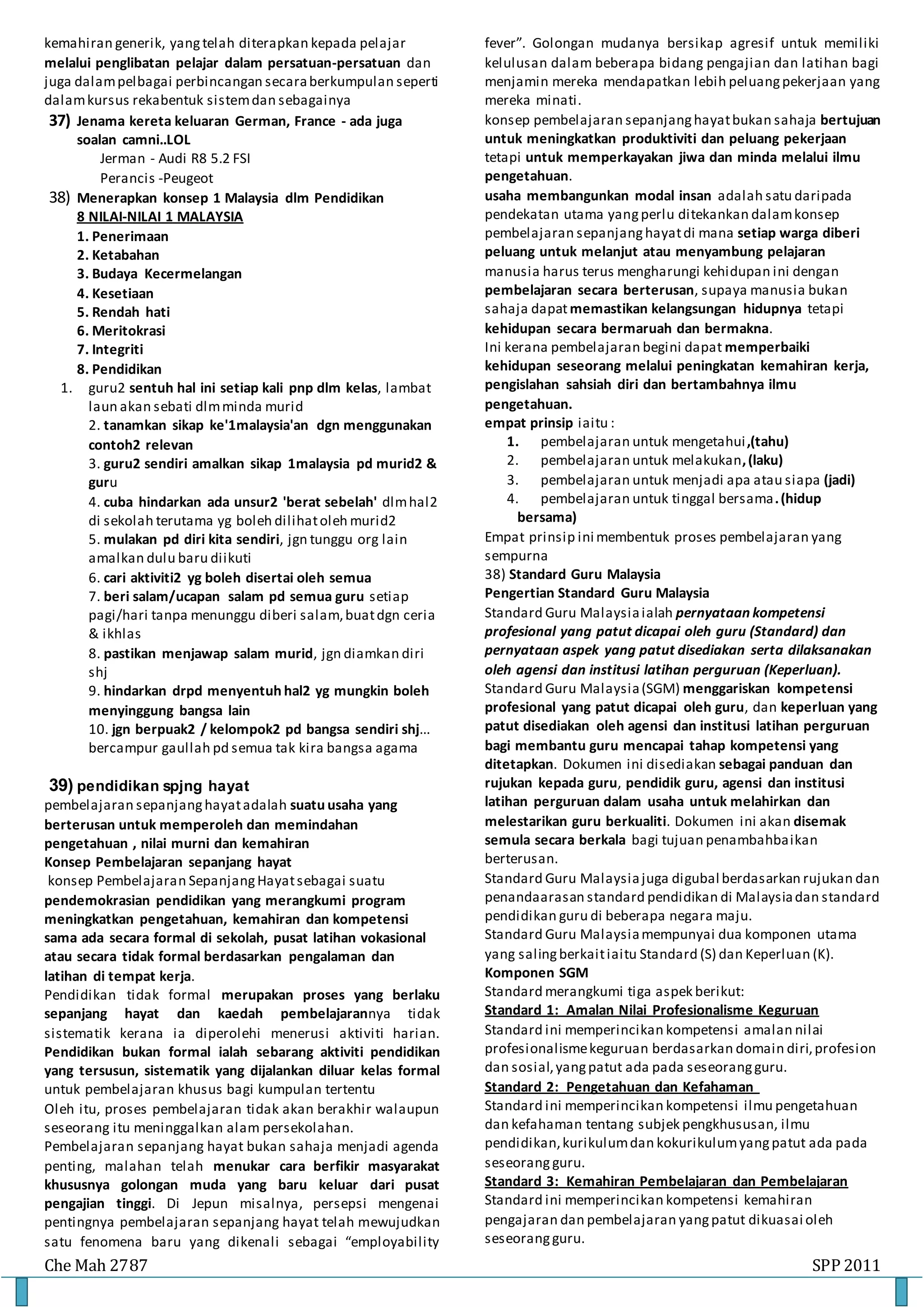 Combination of notes for spp | DOCX