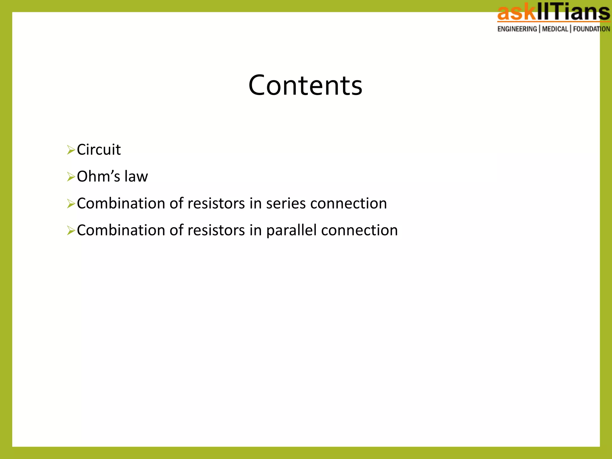 Combination of Resistors — Series and Parallel | Physics | PPTX