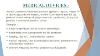 Regulation for combination products and medical devices | PPTX