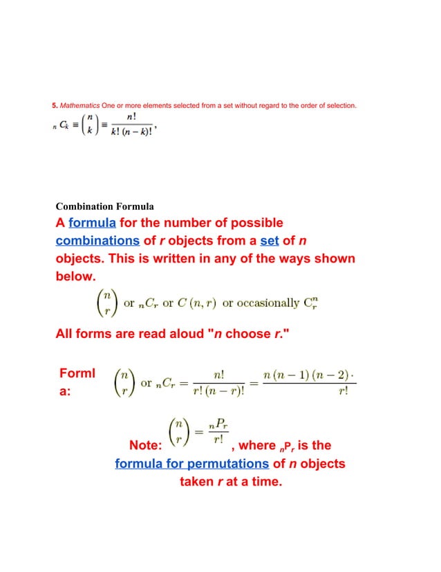 Combinations | PDF