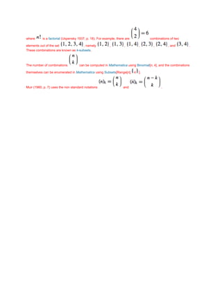 Combinations | PDF