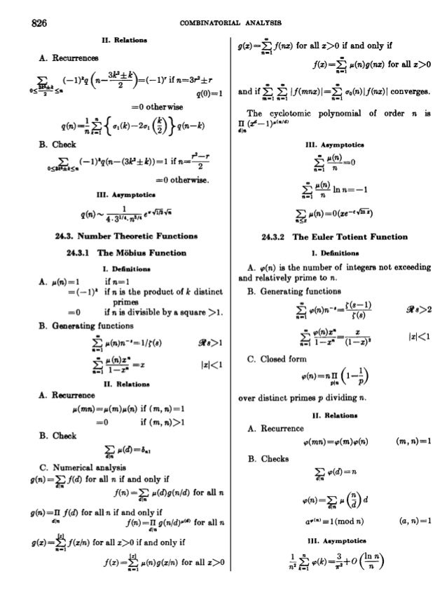 Combinatorial Analysis