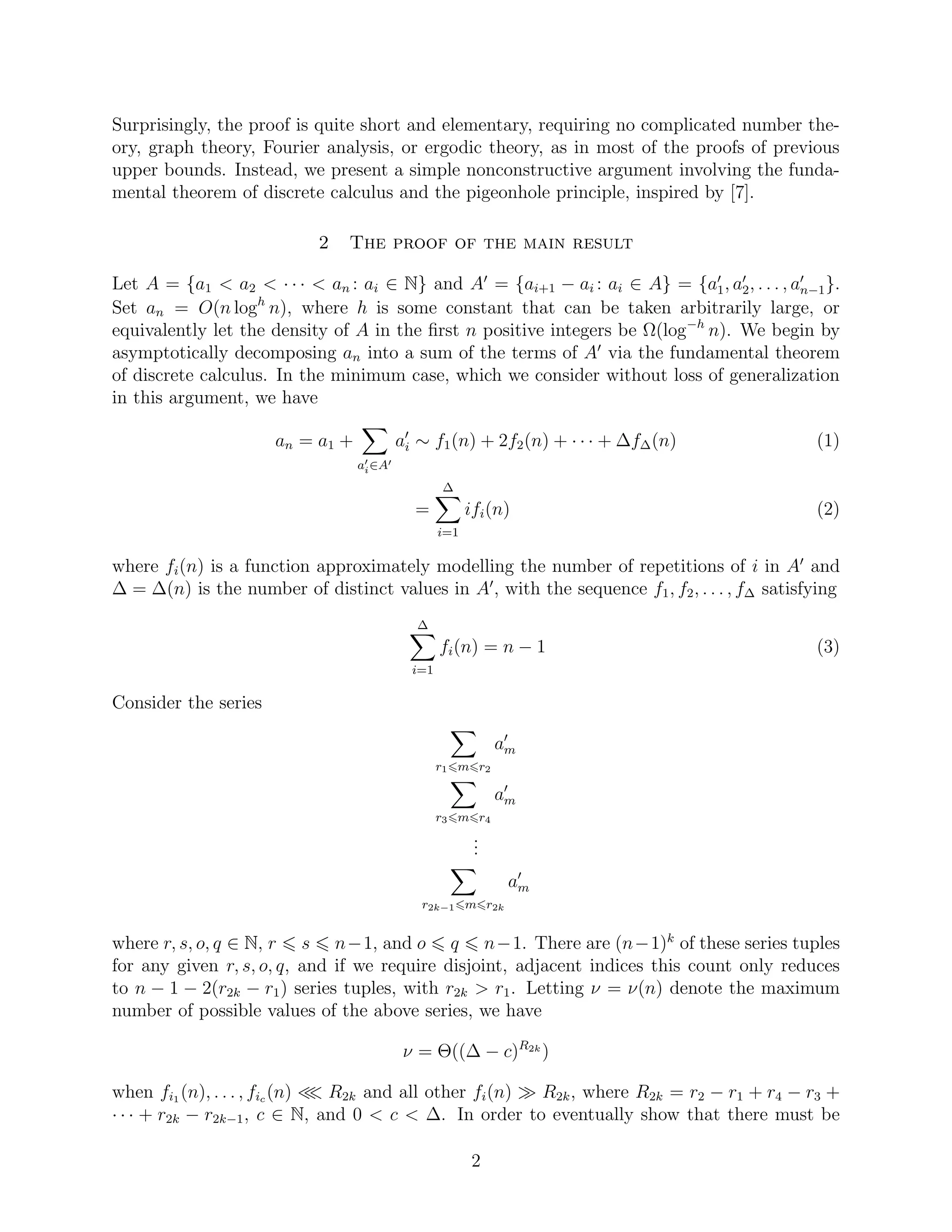 A note on arithmetic progressions in sets of integers | PDF