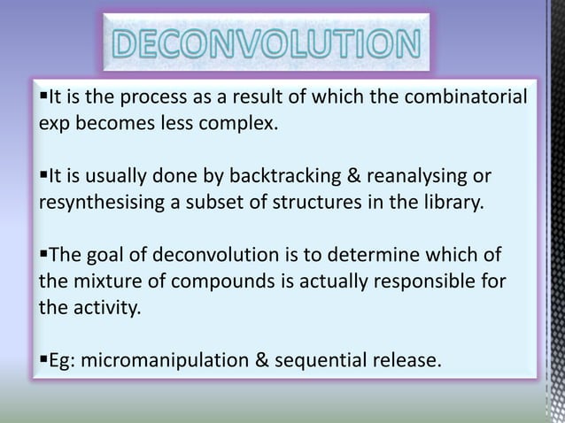 Combinatorial chemistry - HTS and its applications in drug discovery | PPT