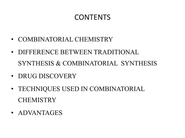 Combinatorial chemistry and high throughput screening | PPTX