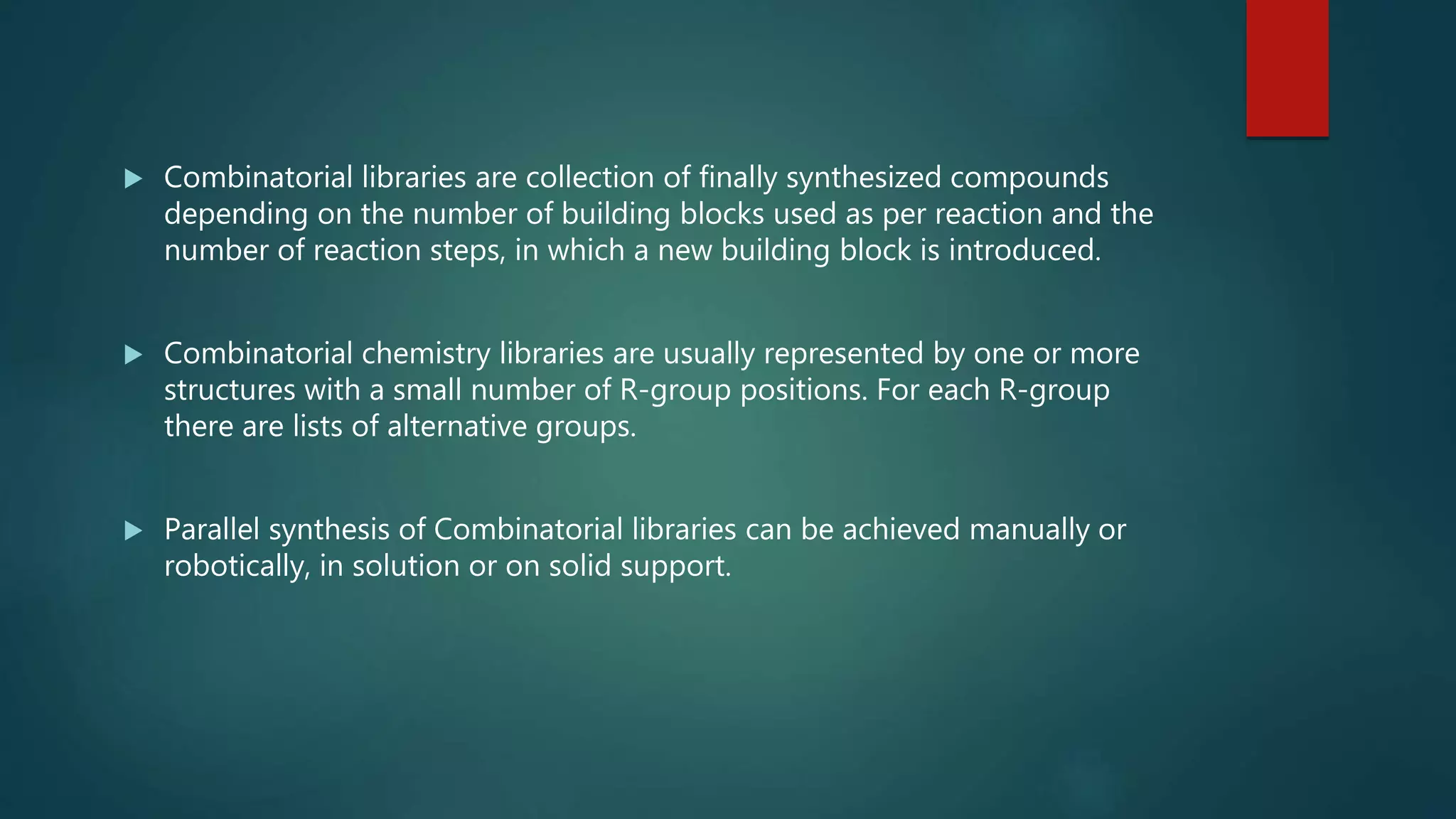 Combinatorial chemistry | PPTX