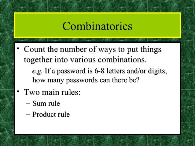 Combinatorics