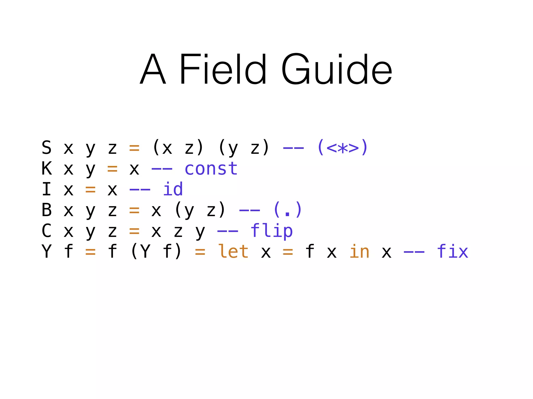Revisiting Combinators | PPT