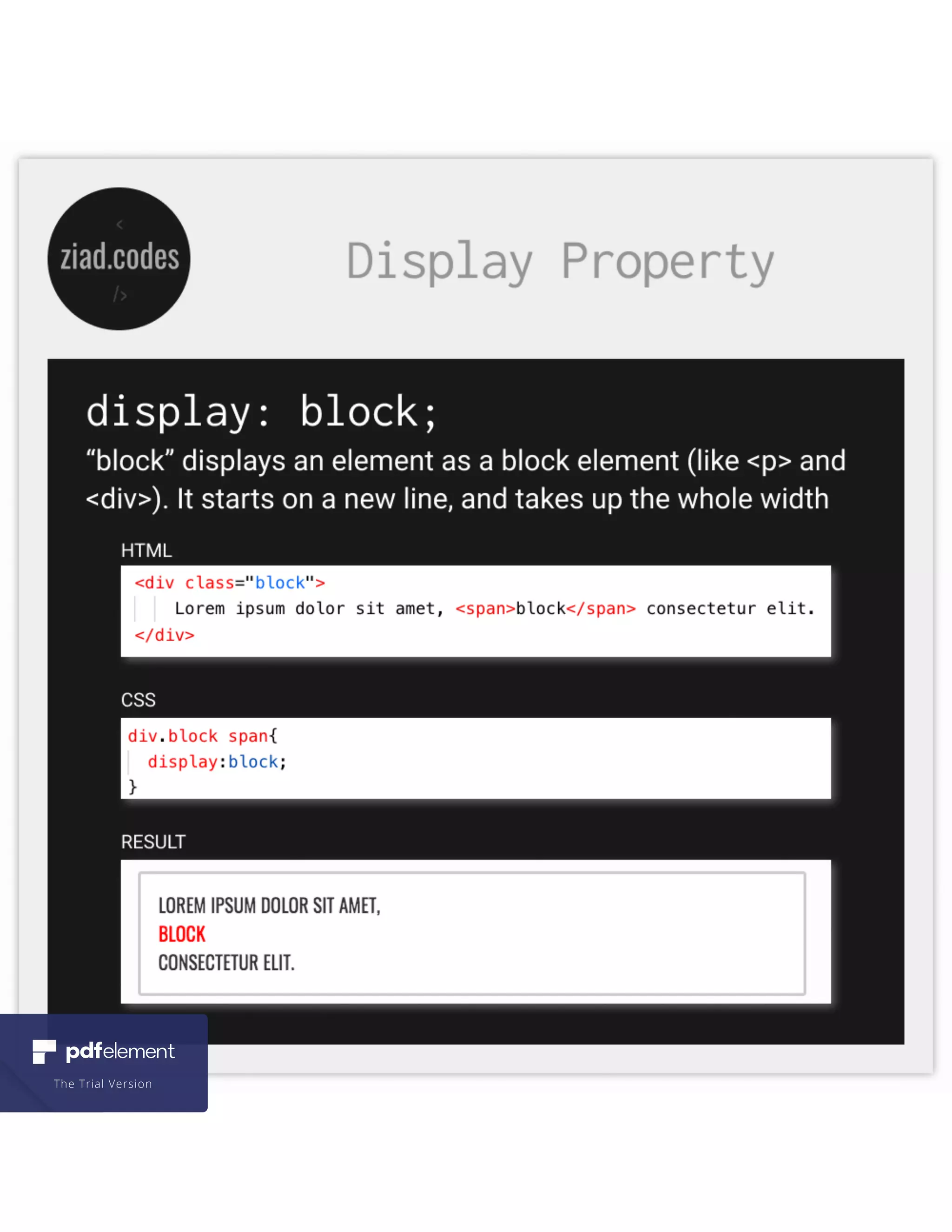 Display property | PDF