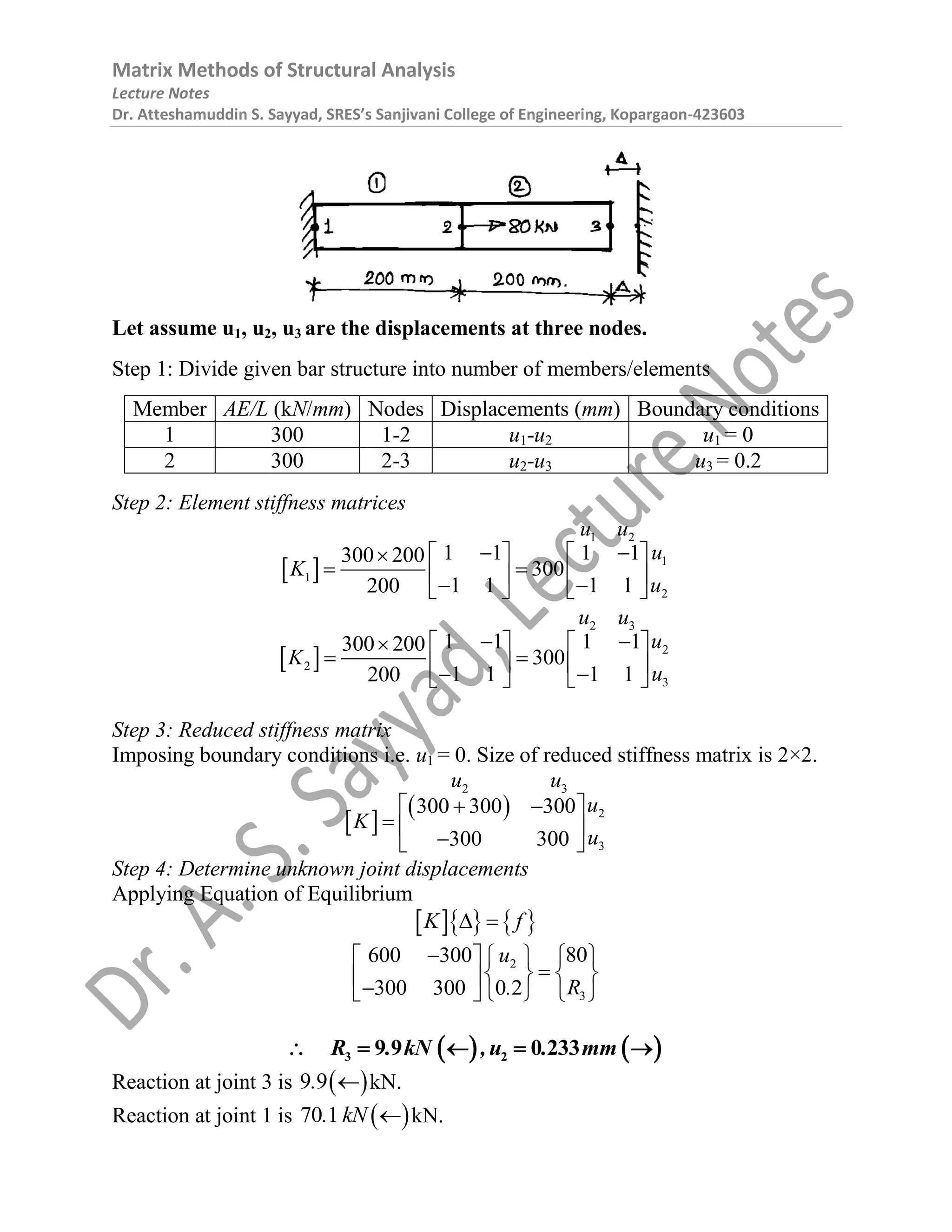 Matrix Methods of Structural Analysis | PDF