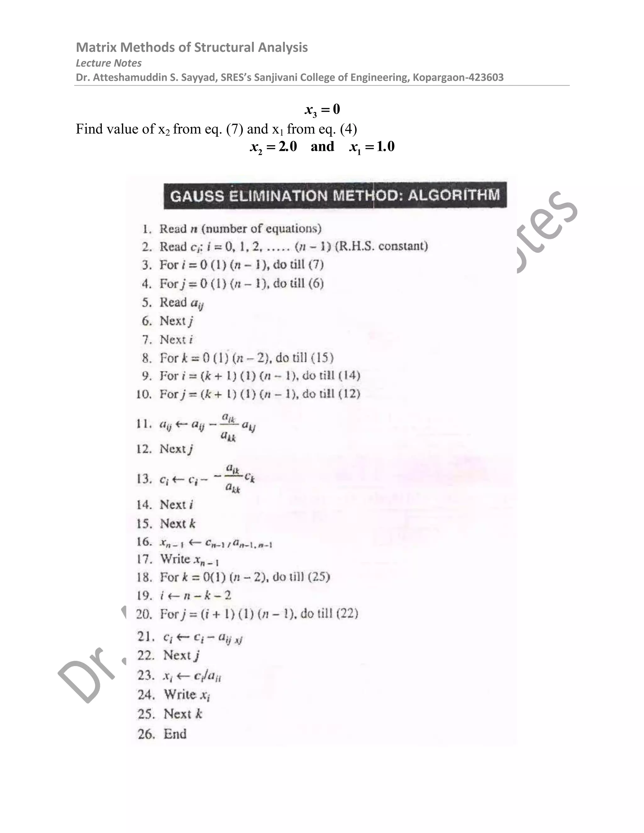 Matrix Methods of Structural Analysis | PDF