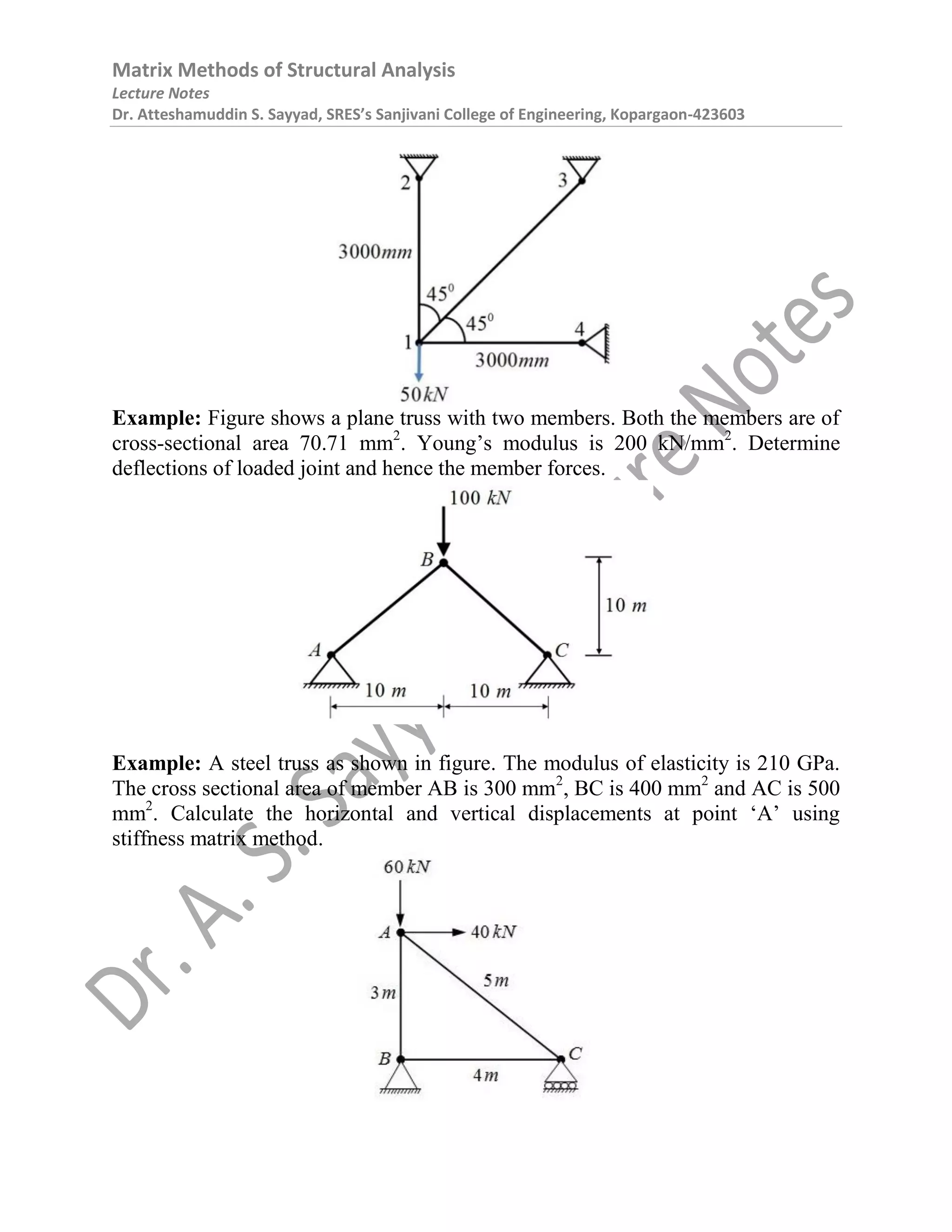 Matrix Methods of Structural Analysis | PDF