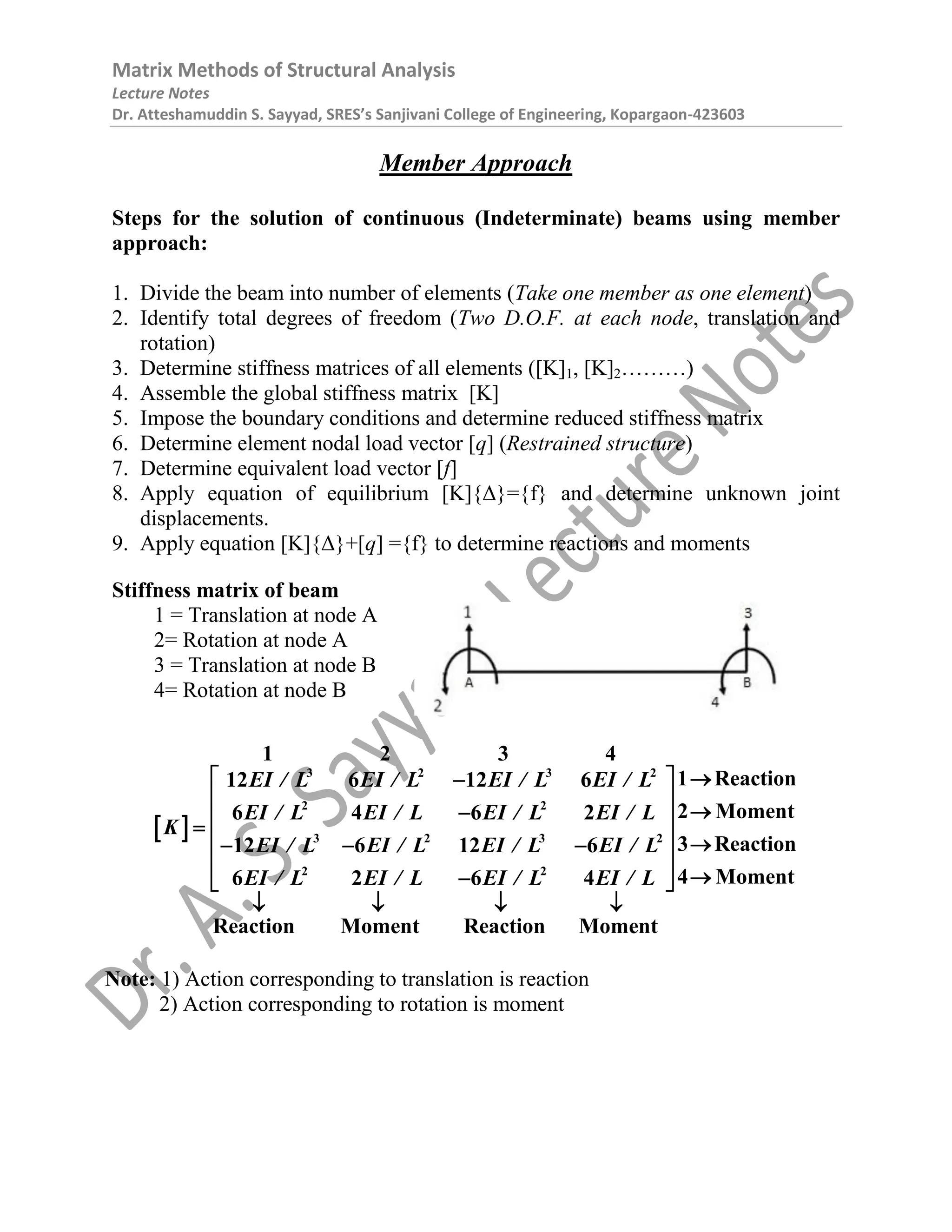 Matrix Methods of Structural Analysis | PDF