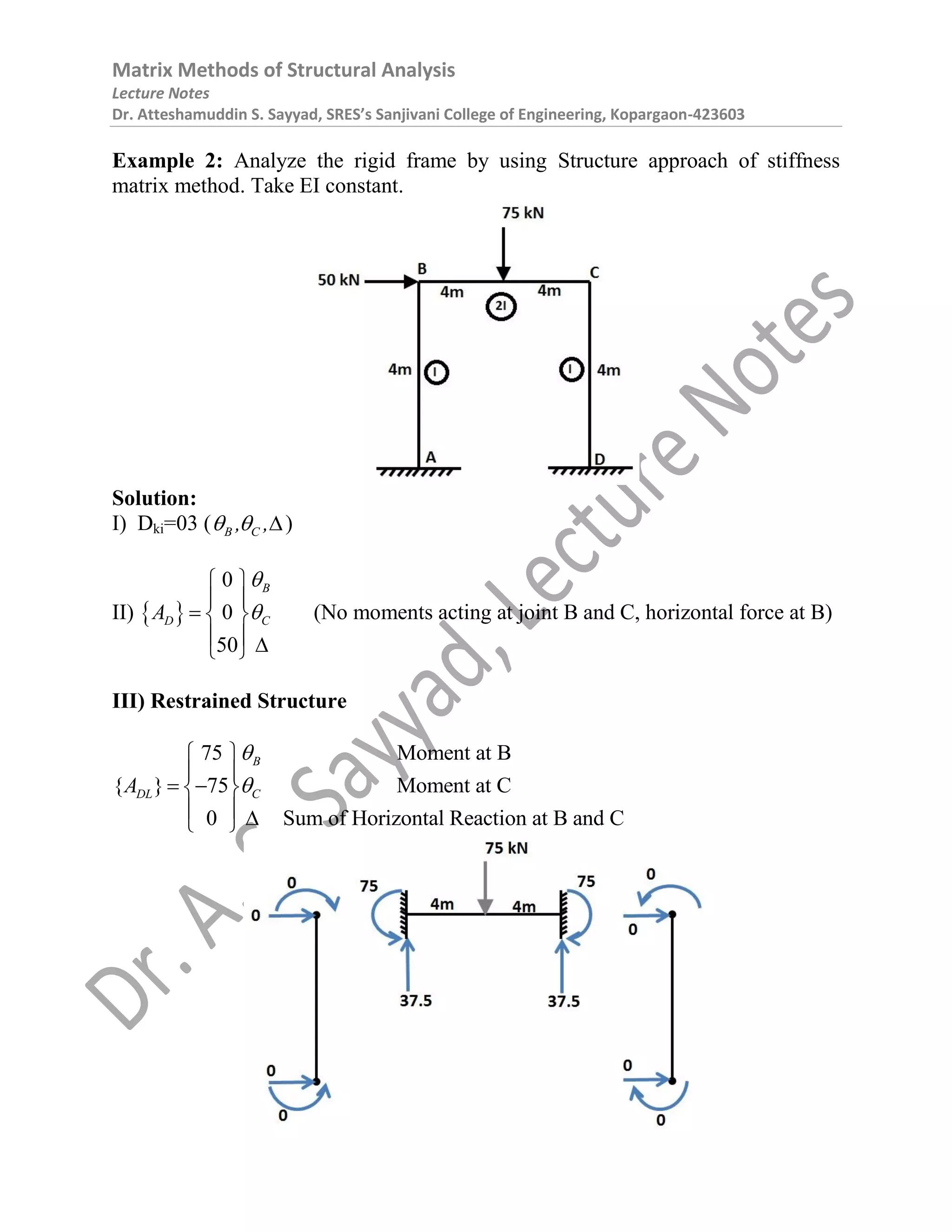 Matrix Methods of Structural Analysis | PDF