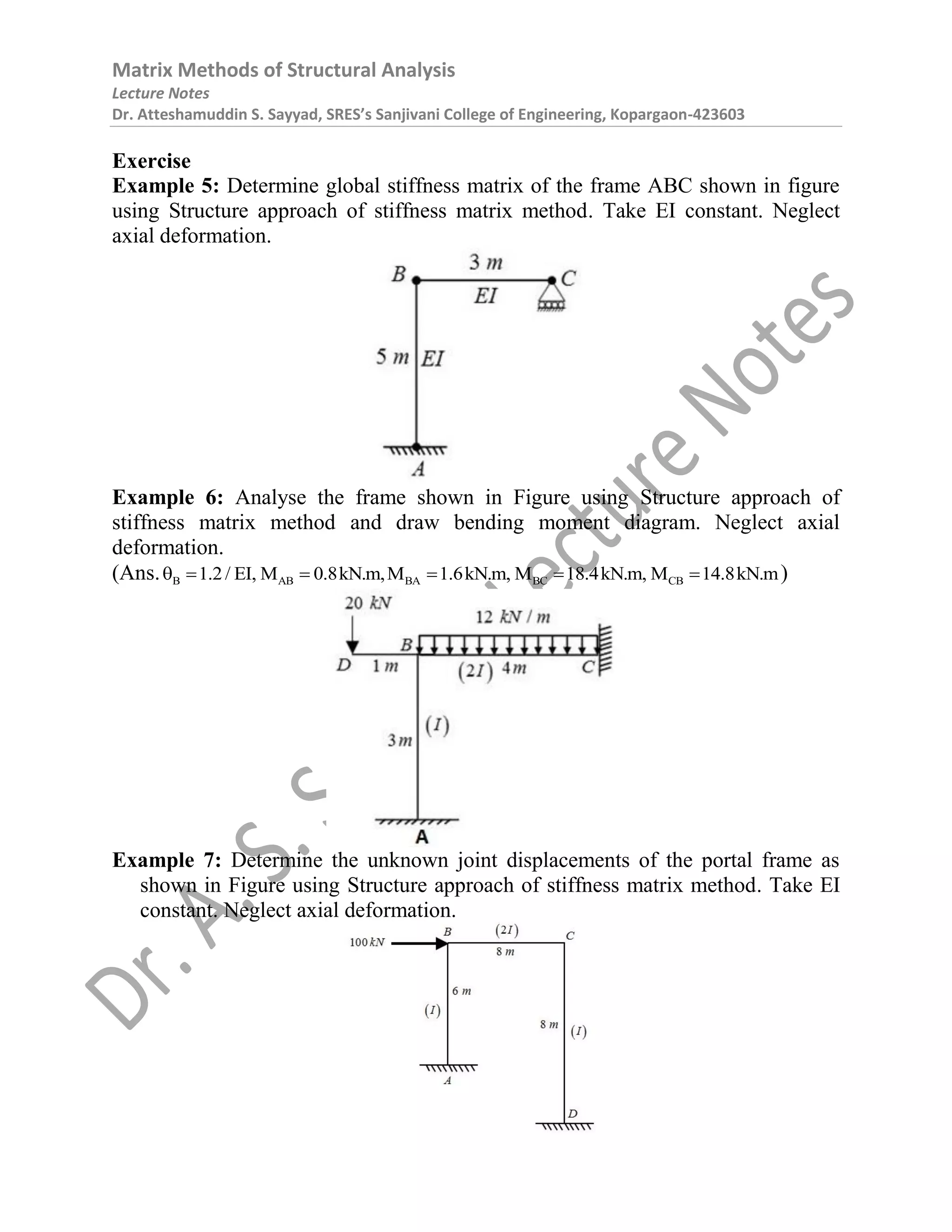 Matrix Methods of Structural Analysis | PDF
