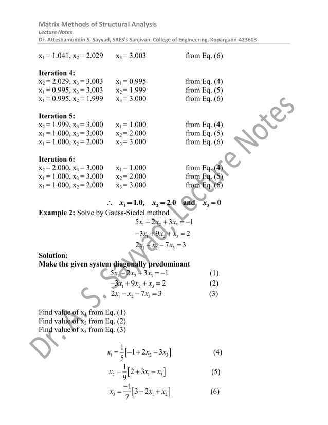 Matrix Methods of Structural Analysis | PDF