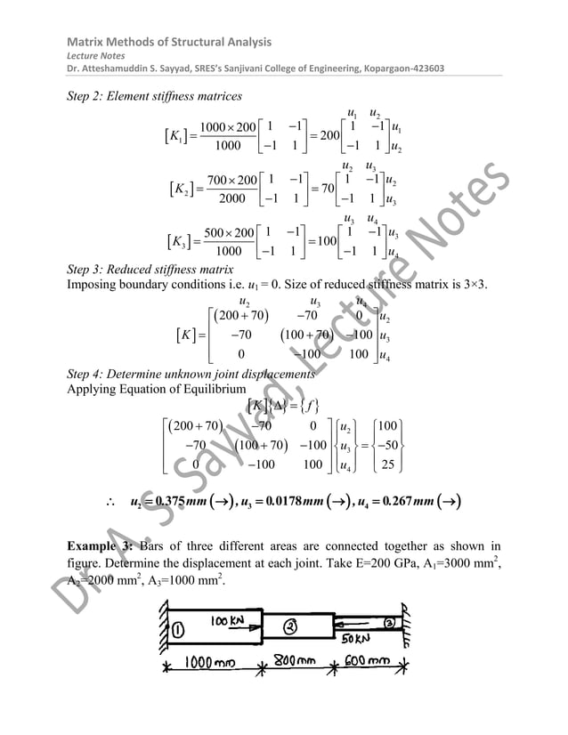 Matrix Methods of Structural Analysis | PDF