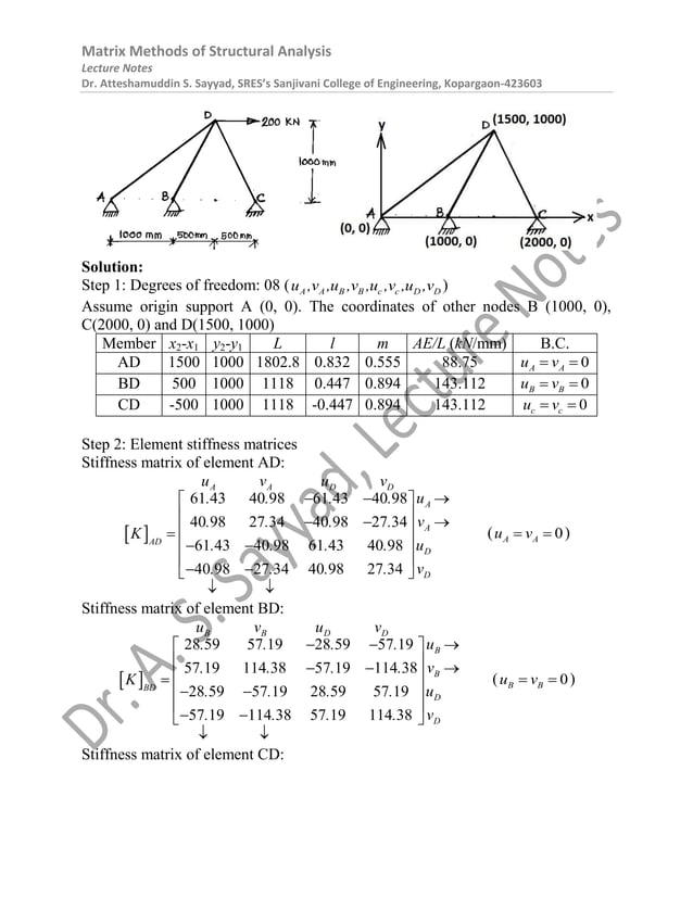 Matrix Methods of Structural Analysis | PDF