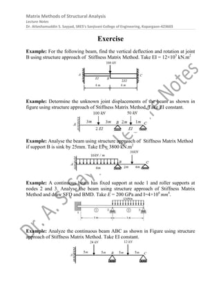 Matrix Methods of Structural Analysis | PDF