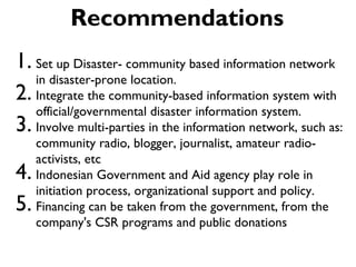 Community based Information Network for Disaster Risk Reduction | PPT