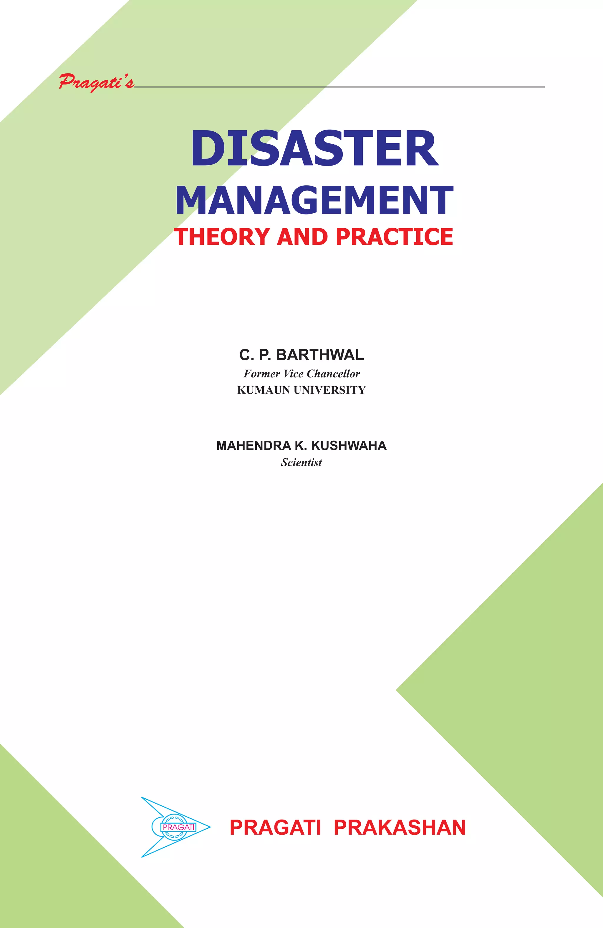 PDF of DISASTER MANAGEMENT THEORY AND PRACTICE | PDF