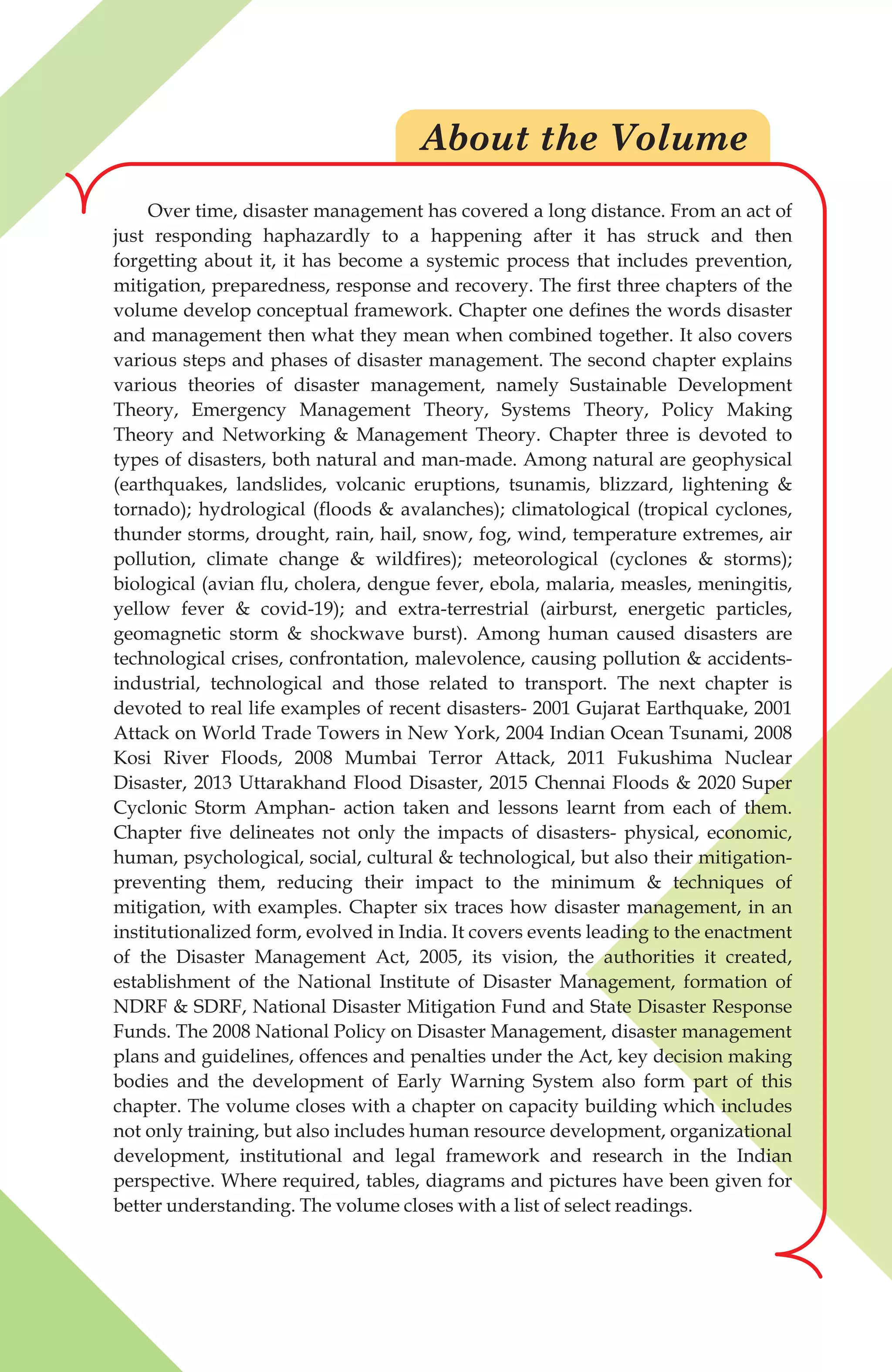 PDF of DISASTER MANAGEMENT THEORY AND PRACTICE | PDF