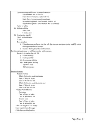 PROJECT REPORT ON SOIL REINFORCEMENT RETAINING STRUCTURES | PDF