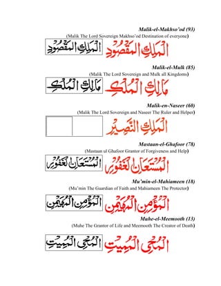 Combined Arabic Names in color_ Arabic and the Meaning in English | PDF