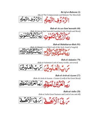 Combined Arabic Names in color_ Arabic and the Meaning in English | PDF