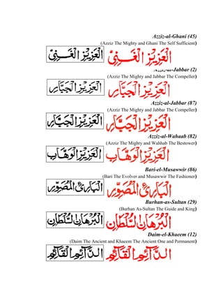 Combined Arabic Names in color_ Arabic and the Meaning in English | PDF