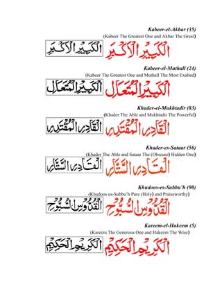 Combined Arabic Names in color_ Arabic and the Meaning in English | PDF