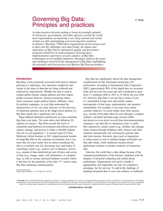 Governing Big Data : Principles and practices | PDF