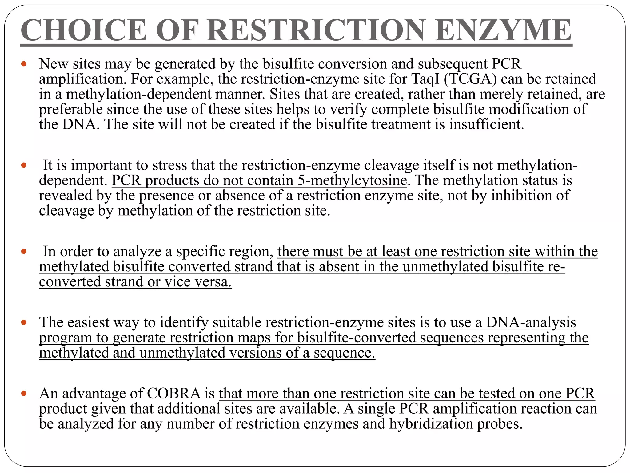 Combined bisulfite restriction analysis (cobra) bisulfite polymerase chain reaction. | PPTX