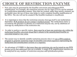 Combined bisulfite restriction analysis (cobra) bisulfite polymerase ...